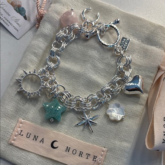 Luna Norte | Jewelry | Luna Norte Silver Plated Brass Charm Bracelet ...